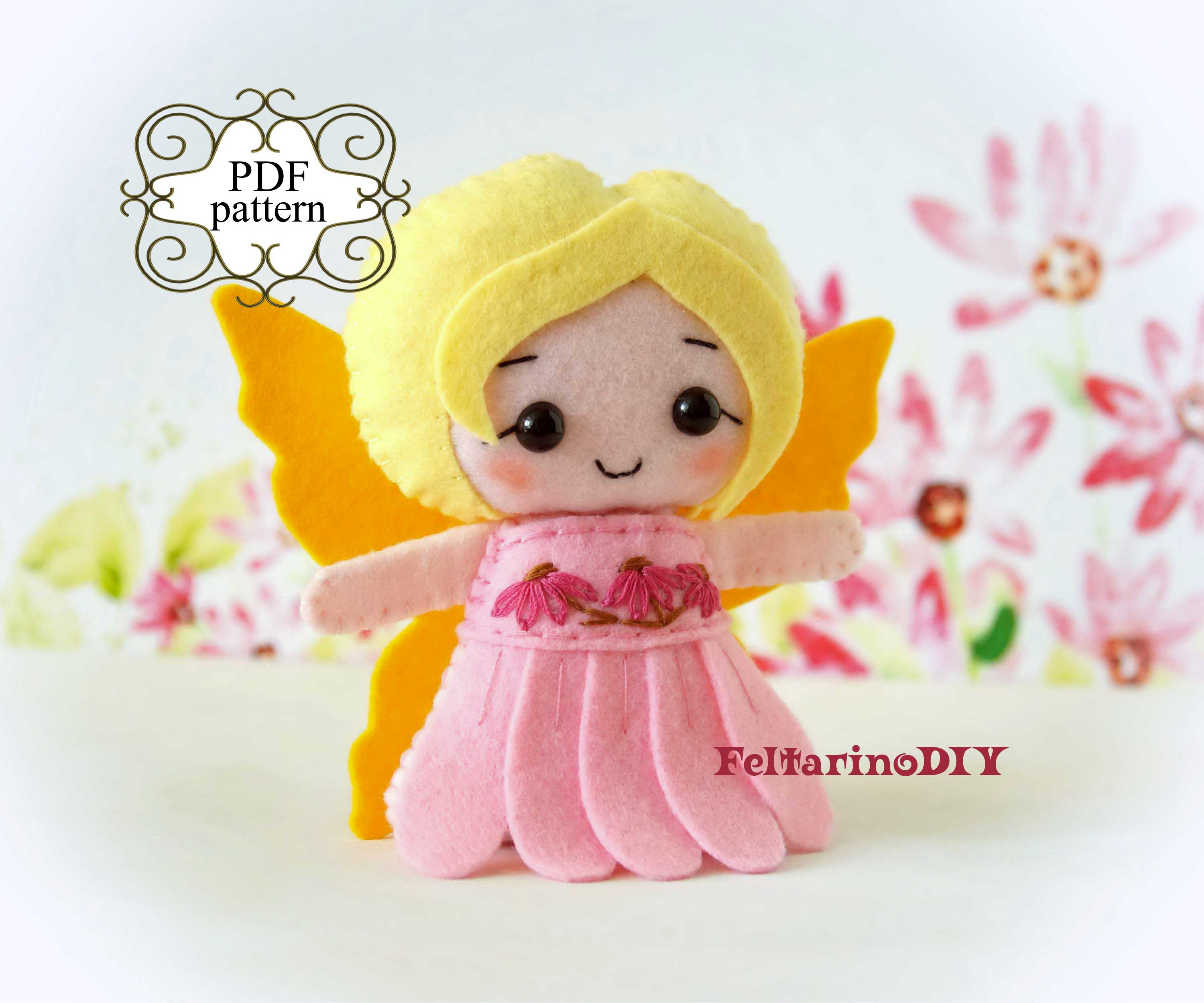 Fairy sewing pattern, Felt doll pattern, Felt patterns, Felt - Inspire ...
