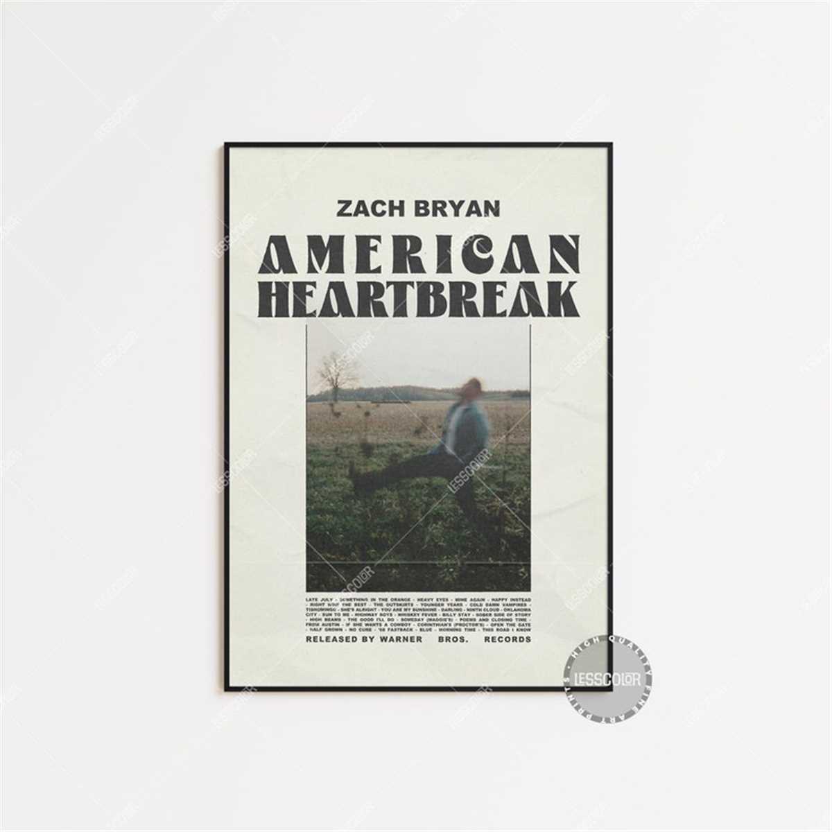 Zach Bryan Posters / American Heartbreak Poster / Zach Bryan | Inspire ...