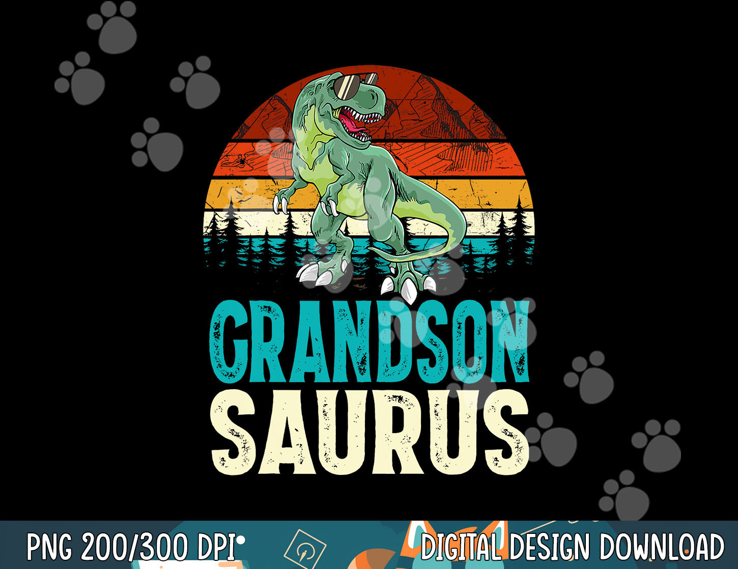 Grandsonsaurus T Rex Dinosaur Grandson Saurus Matching png, | Inspire Uplift