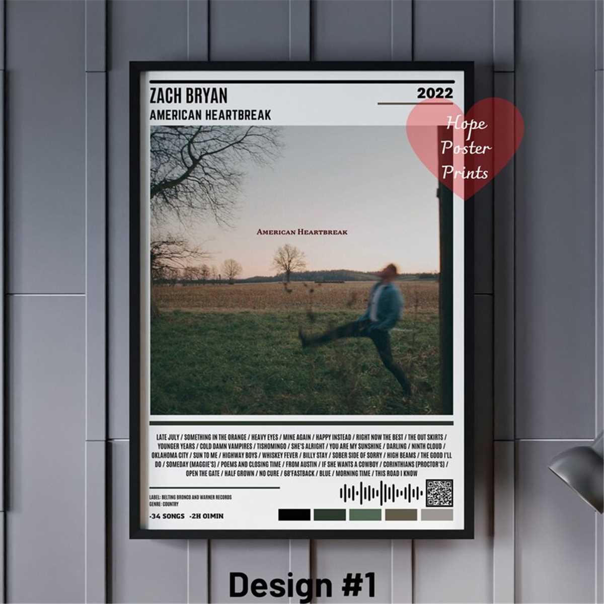 Zach Bryan Poster, Zach Bryan American Heartbreak Poster, Am | Inspire ...