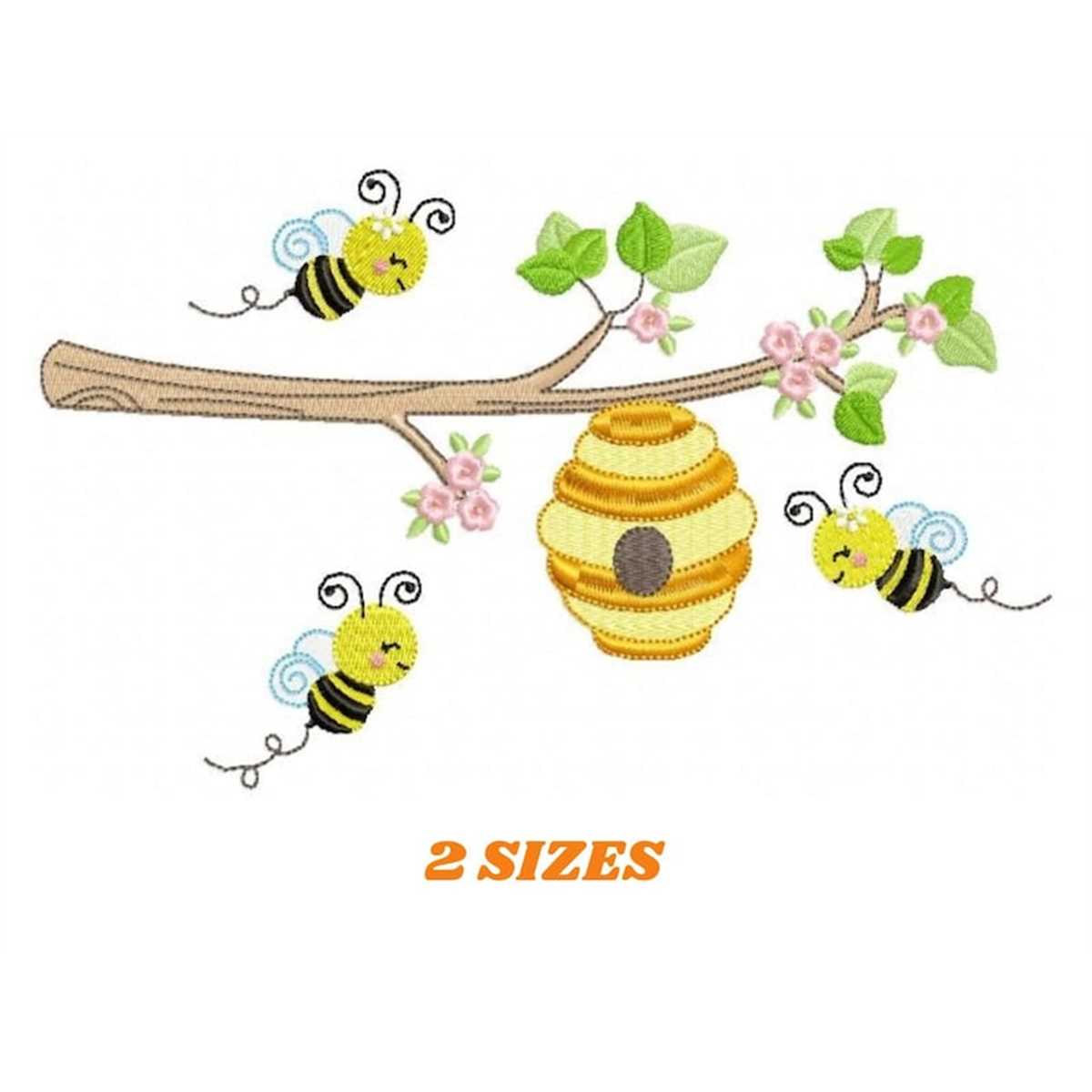 Bee embroidery design - Beehive embroidery designs machine e - Inspire ...