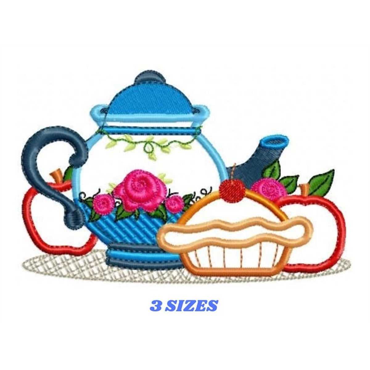 Pie embroidery design - Teapot embroidery designs machine em | Inspire ...