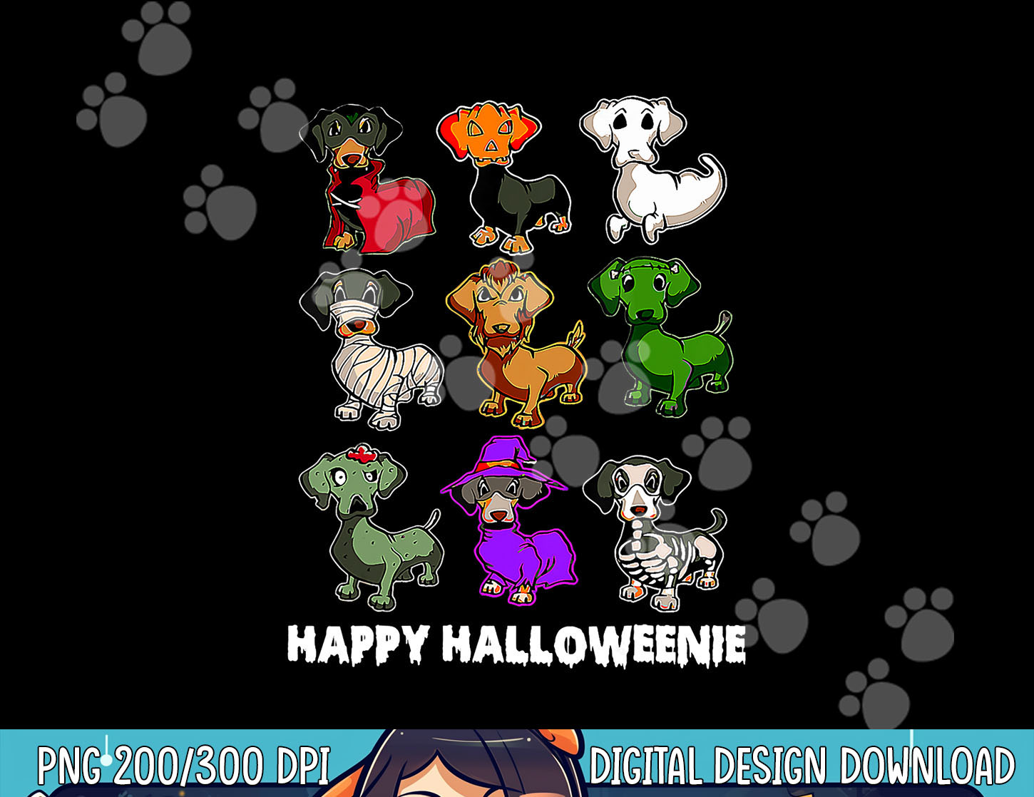 Dachshund Happy Halloweiner Funny Halloween Dogs Lover png, | Inspire ...