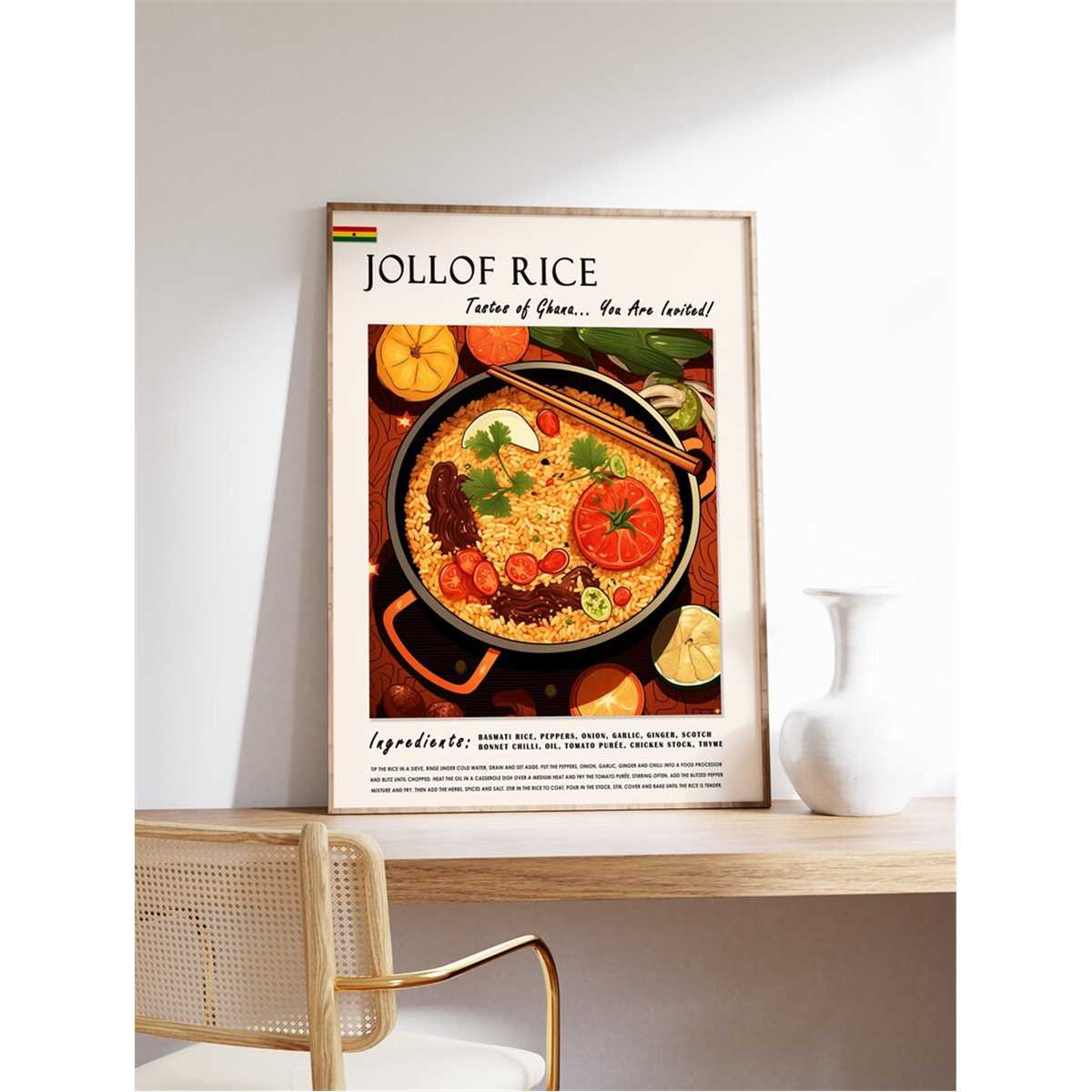 Jolof Rice Ghanaian Food Poster, African Food Print, Ghana F | Inspire ...