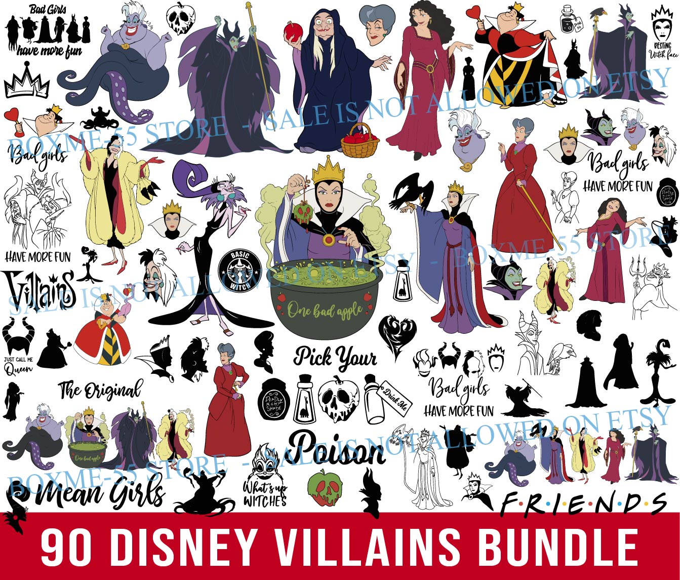 Disney Villains svg Bundle, Villains svg, Bad girls svg, Wic - Inspire ...