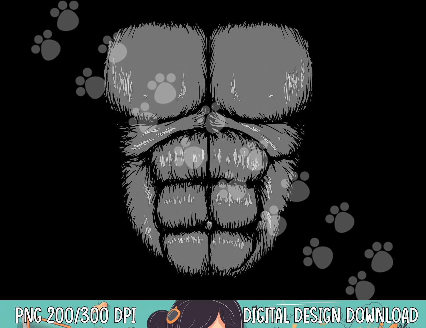 Halloween Funny Gorilla Monkey Belly Chest Costume Shirt png | Inspire ...