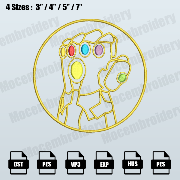 Thanos Hand Embroidery Designs, Marvel Embroidery Designs, E - Inspire ...