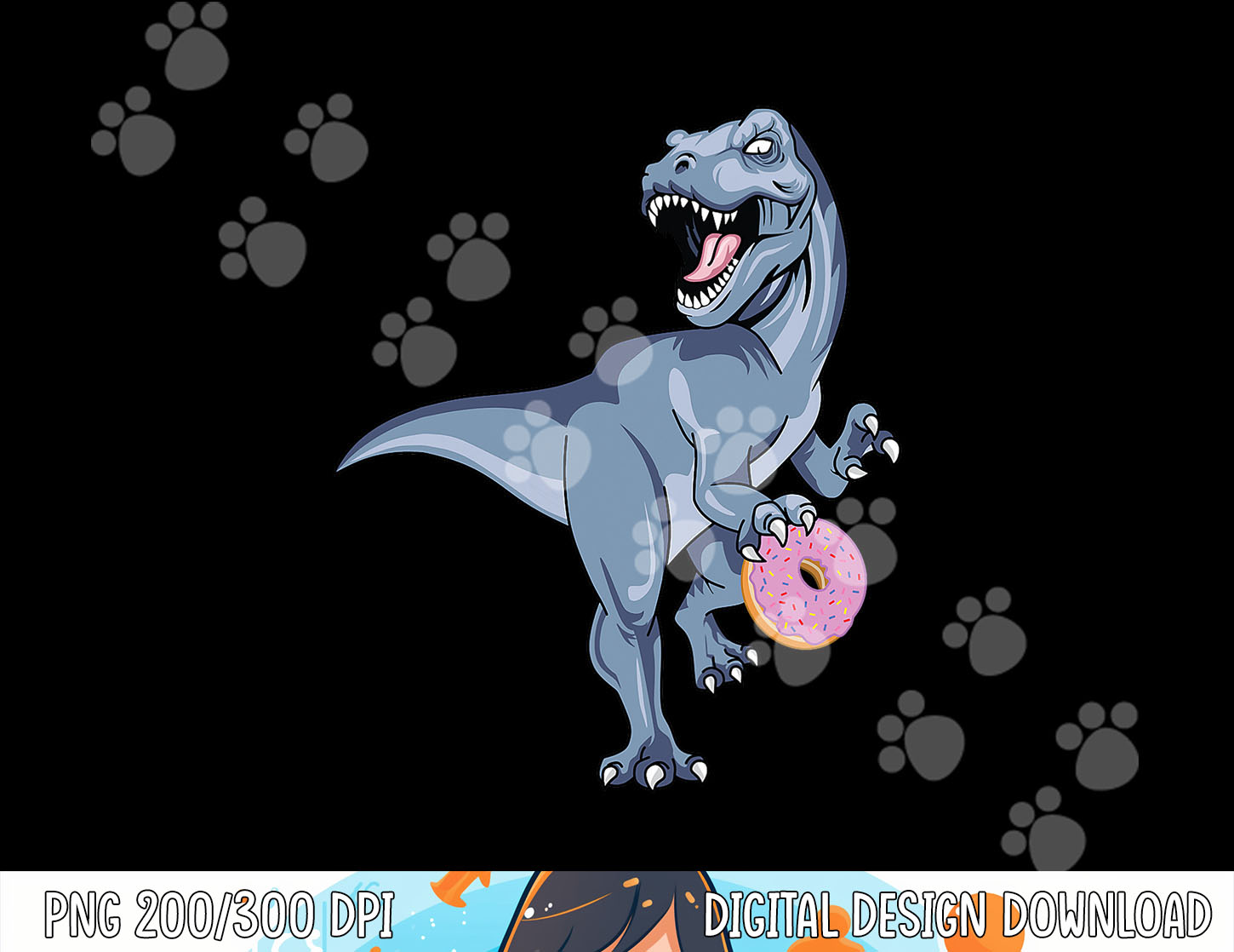 Dinosaur Donut Dino Doughnut Christmas Kids Trex Sugar Dnut - Inspire ...