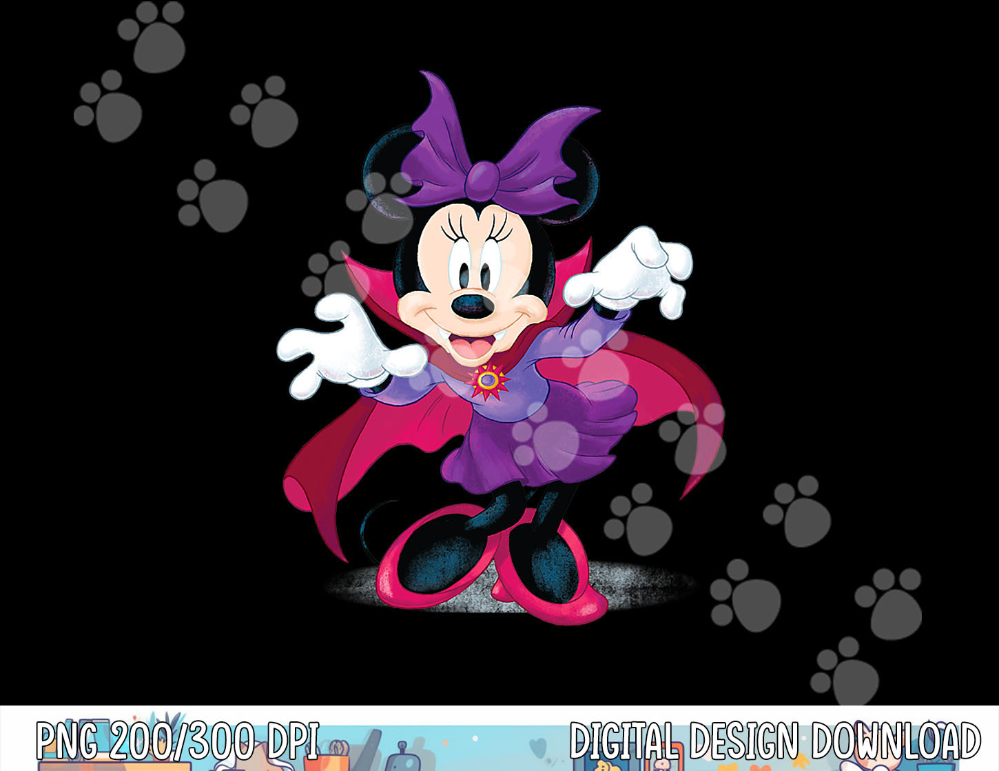 Disney Halloween Minnie Mouse Vampire png, sublimation copy | Inspire ...