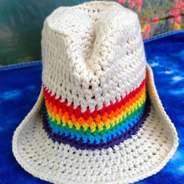Crochet pattern for Rainbow Fedora Sun unisex hat baby hat p | Inspire ...