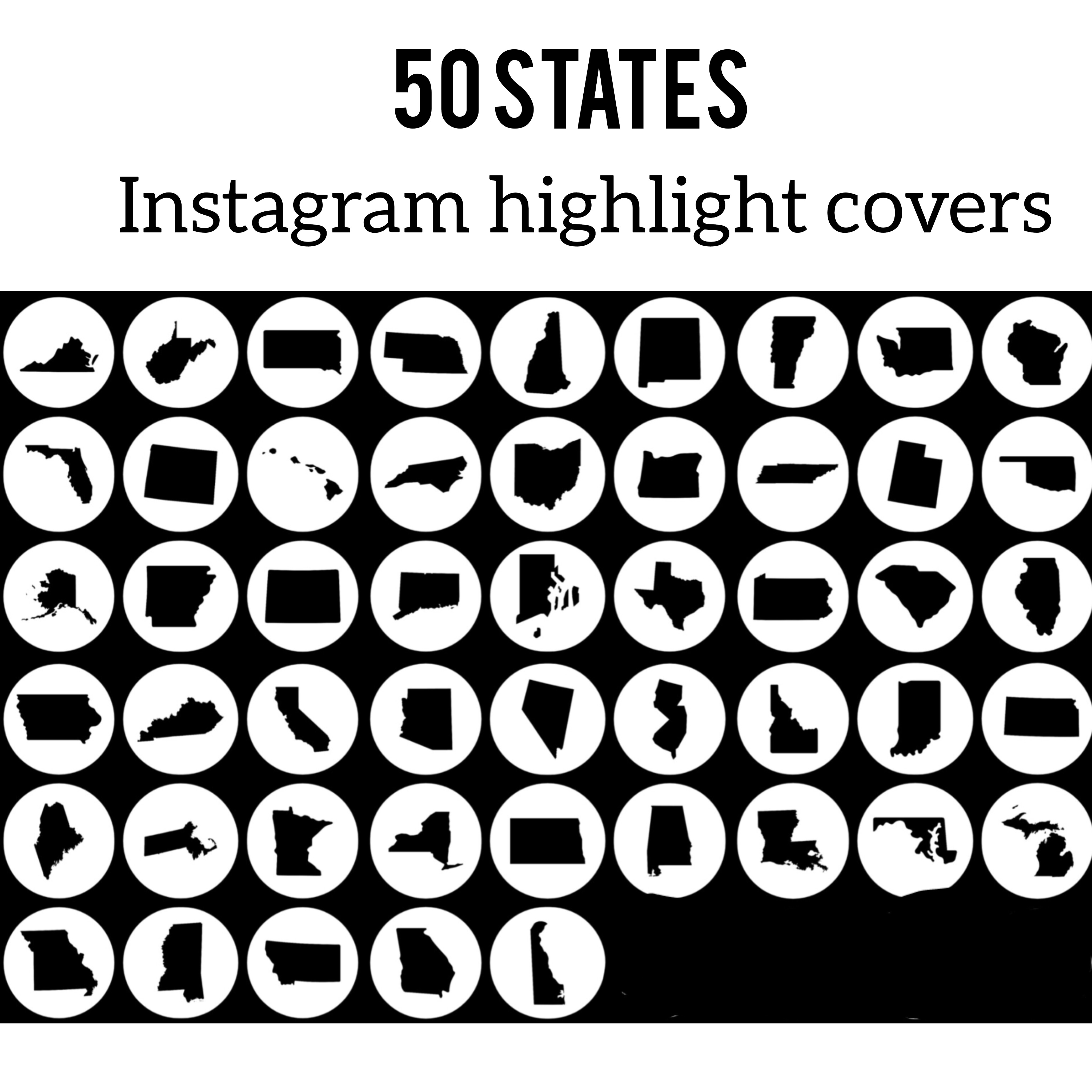 50 States Instagram Highlight Icons. Travel Instagram Highli - Inspire ...