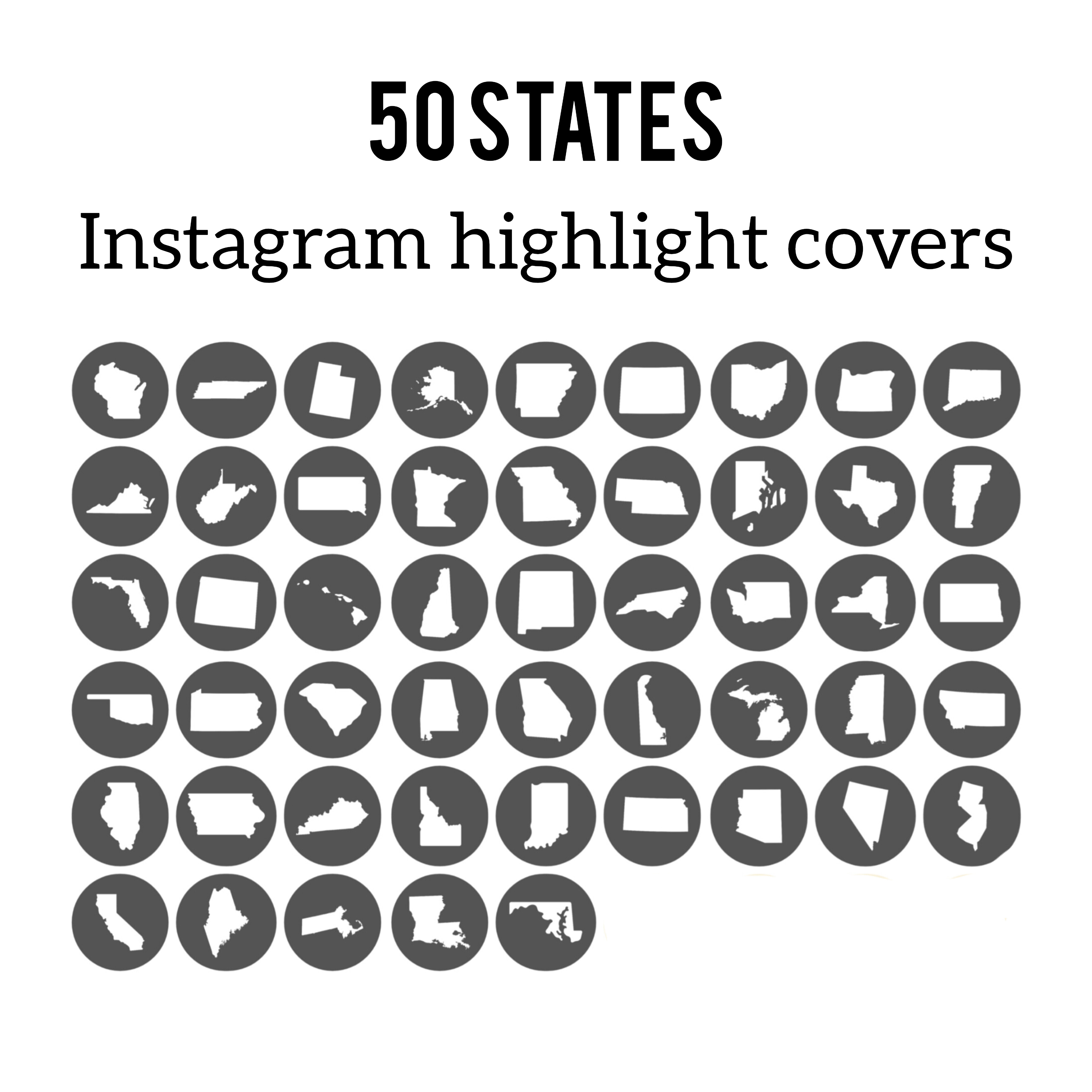 50 States Instagram Highlight Icons. Travel Instagram Highli - Inspire ...
