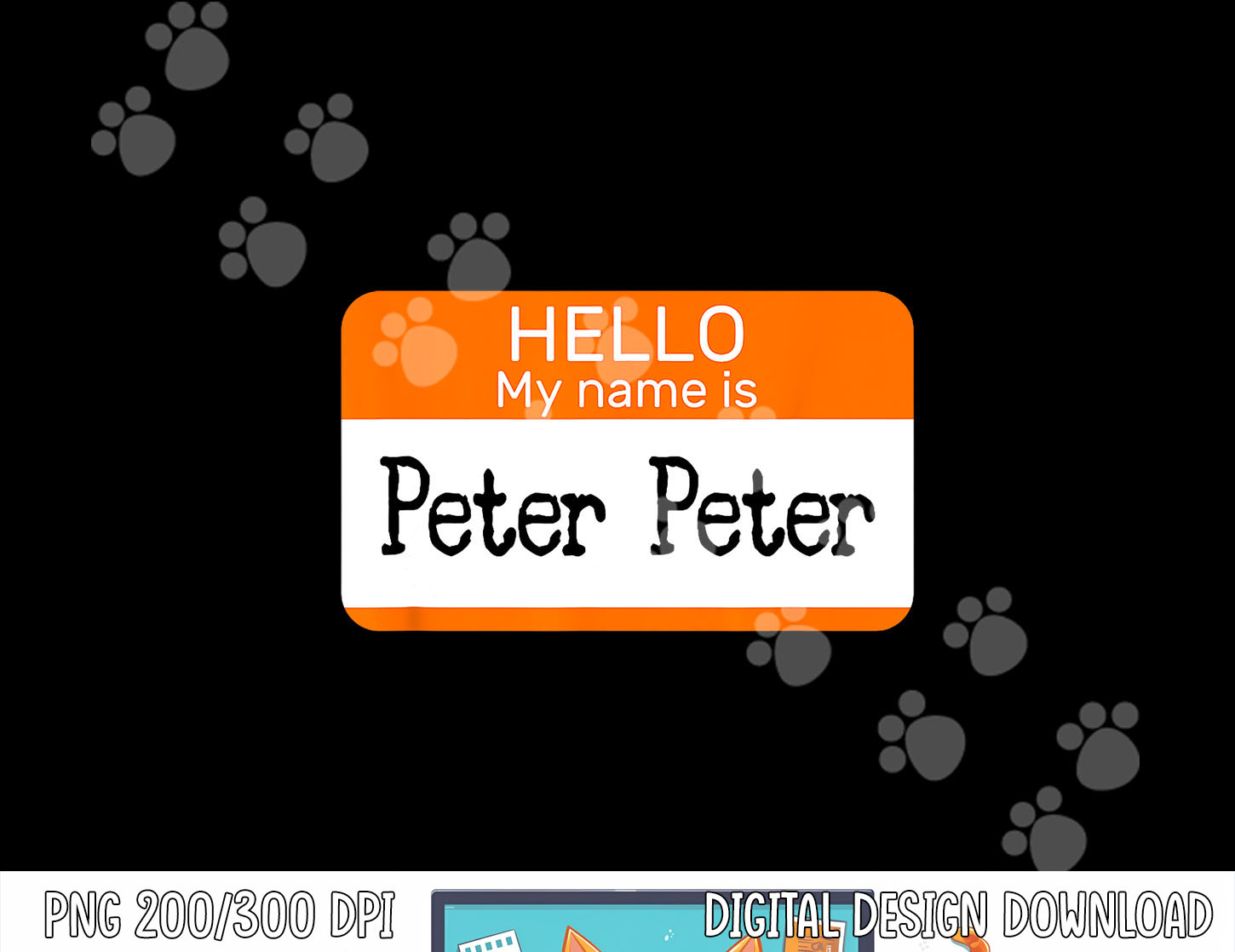 Hello My Name is Peter sticker name tag on a Shirt Pumpkin p | Inspire ...