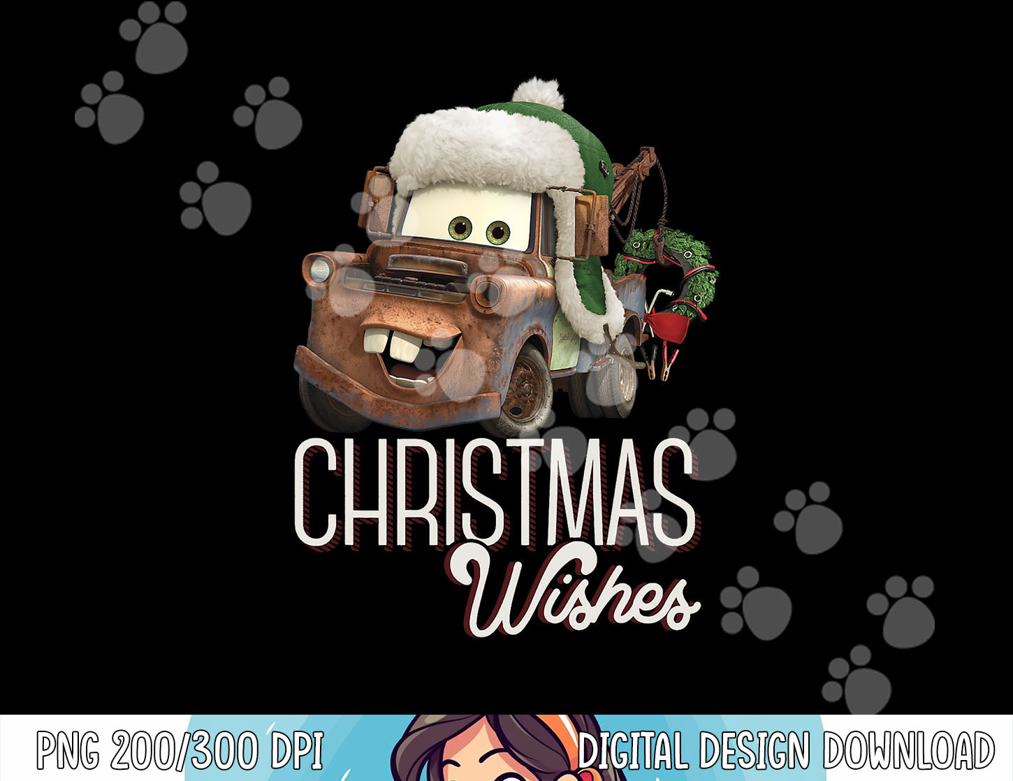 Disney Pixar Cars Tow Mater Christmas Wishes Portrait png, s | Inspire ...