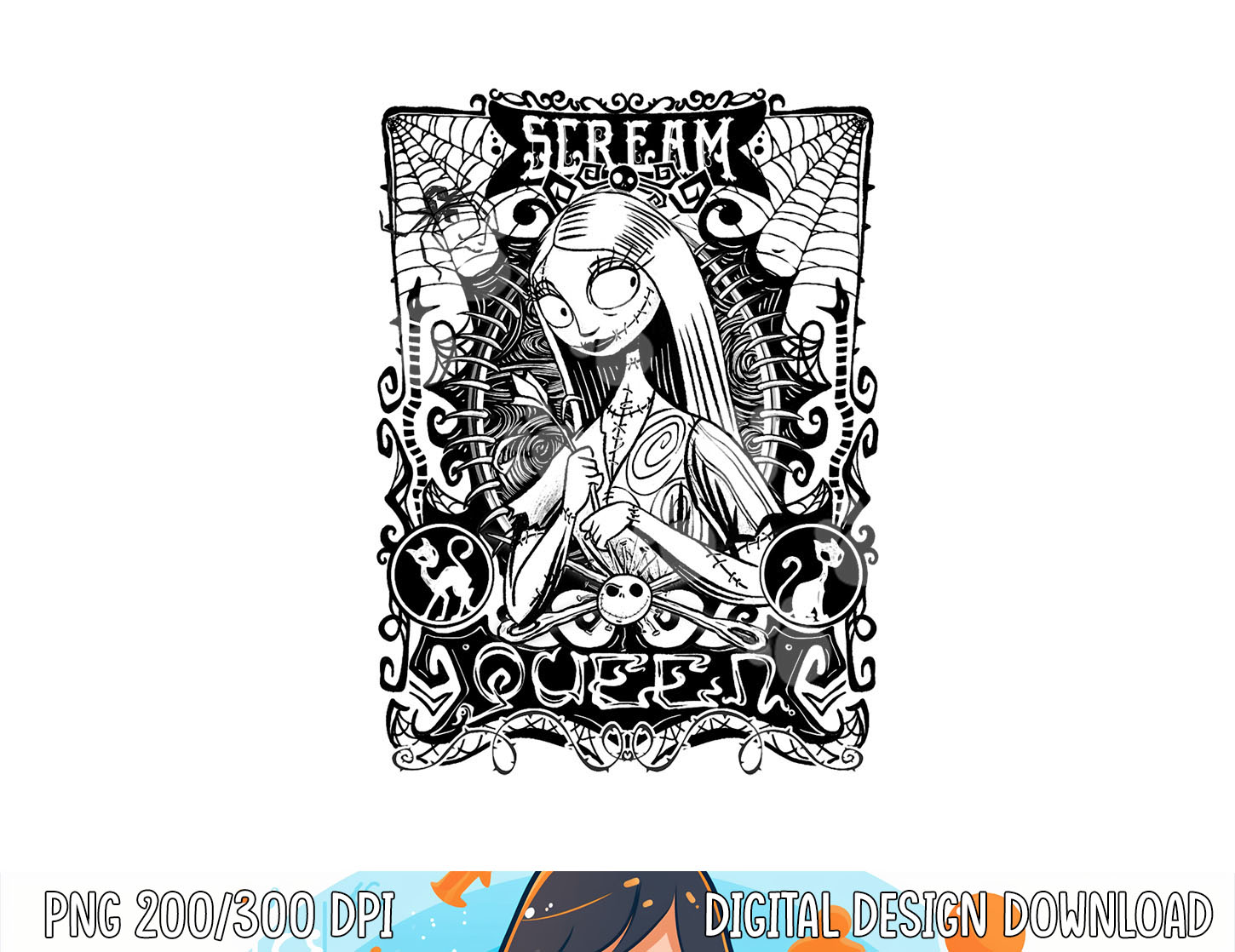 Disney The Nightmare Before Christmas Sally Scream Queen png | Inspire ...