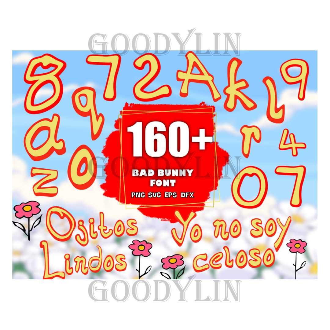 160 Bad Bunny Font Svg Bundle, Bad Bunny Alphabet, Bad Bunny | Inspire ...