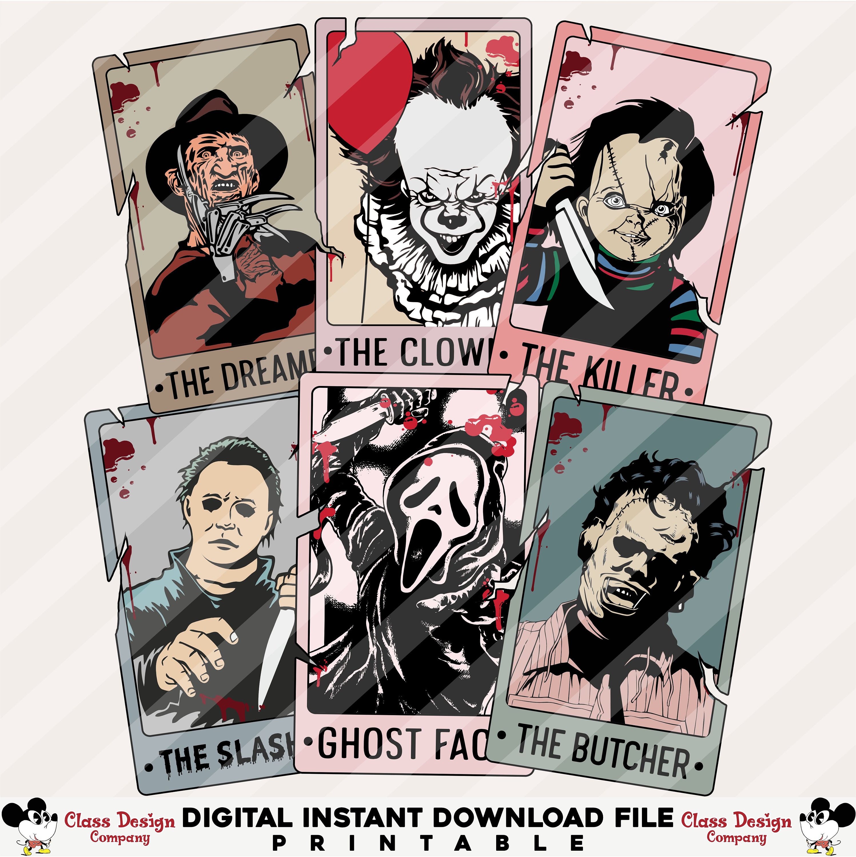 Horror Characters Tarot Card SVG, Horror svg, Horror friends | Inspire ...