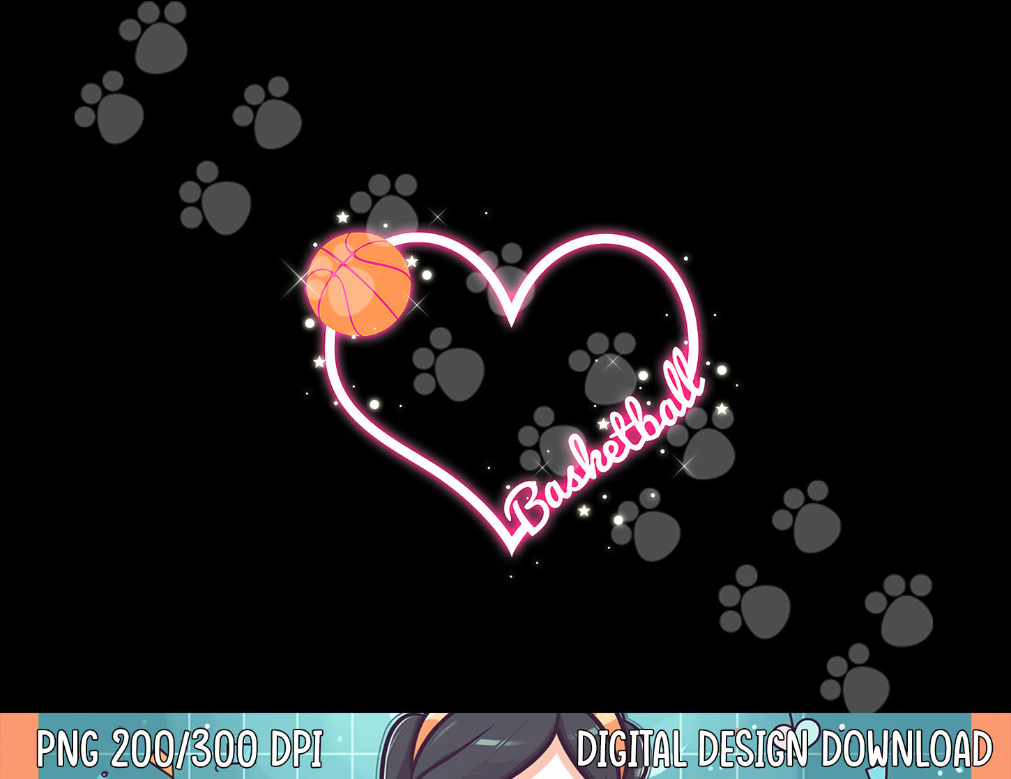 I Love Basketball, Girl Basketball Player Heart png, sublim | Inspire ...