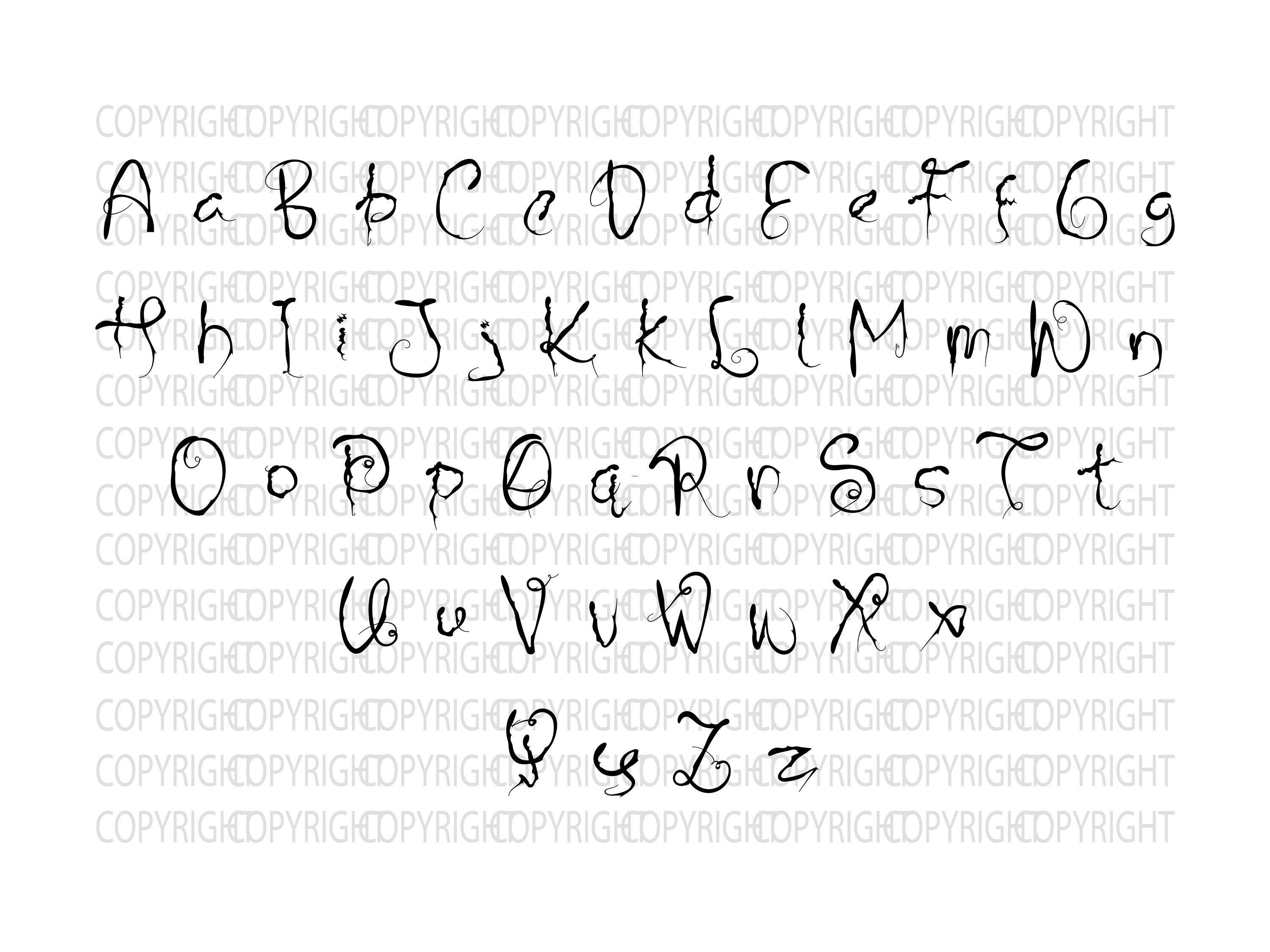 Horror SVG Font, Alphabet & Numbers, Scary Halloween Font Cl | Inspire ...