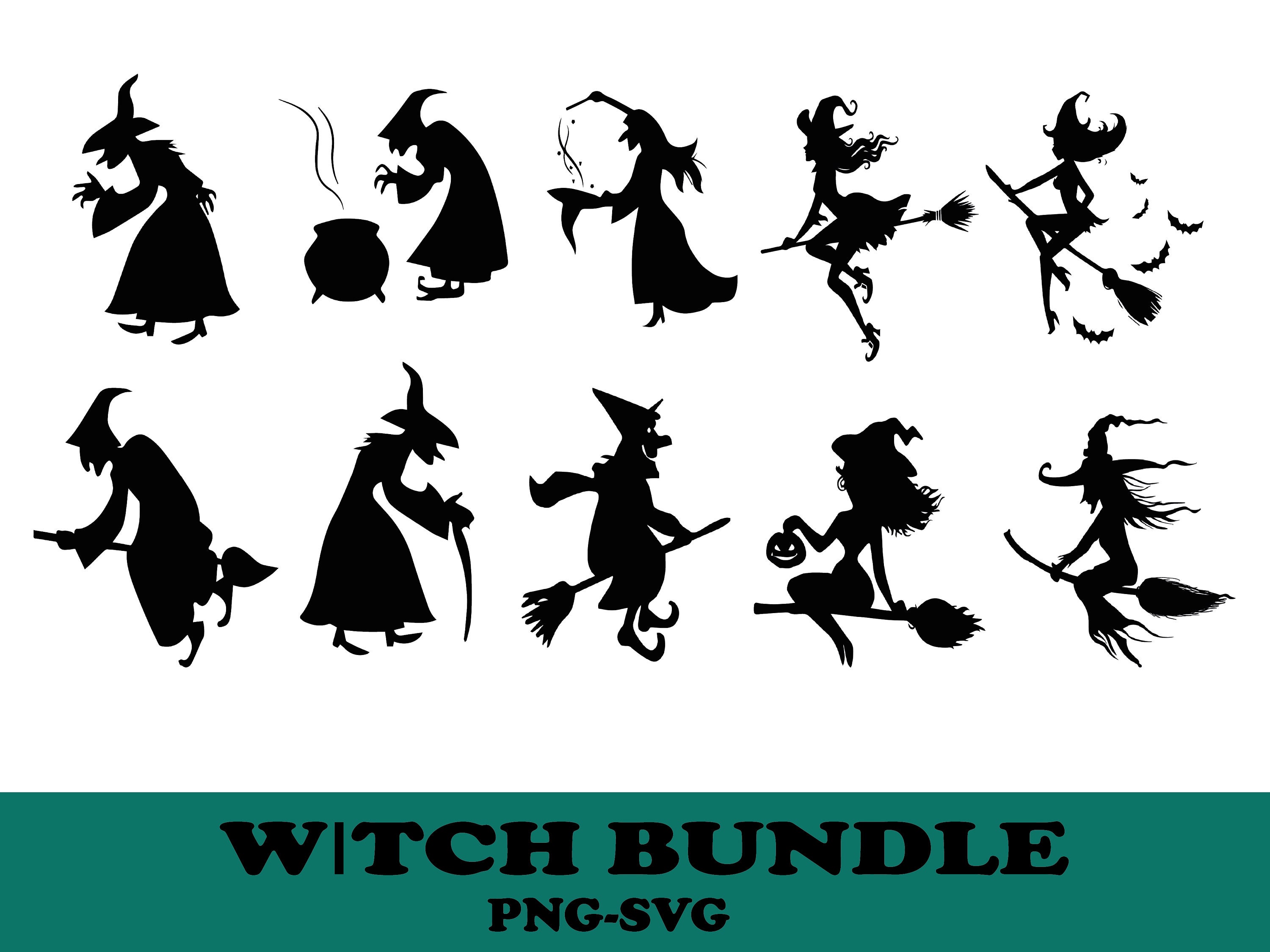 Witch Svg Bundle, Witchcraft Svg, Broomstick Svg, Mystical S | Inspire ...