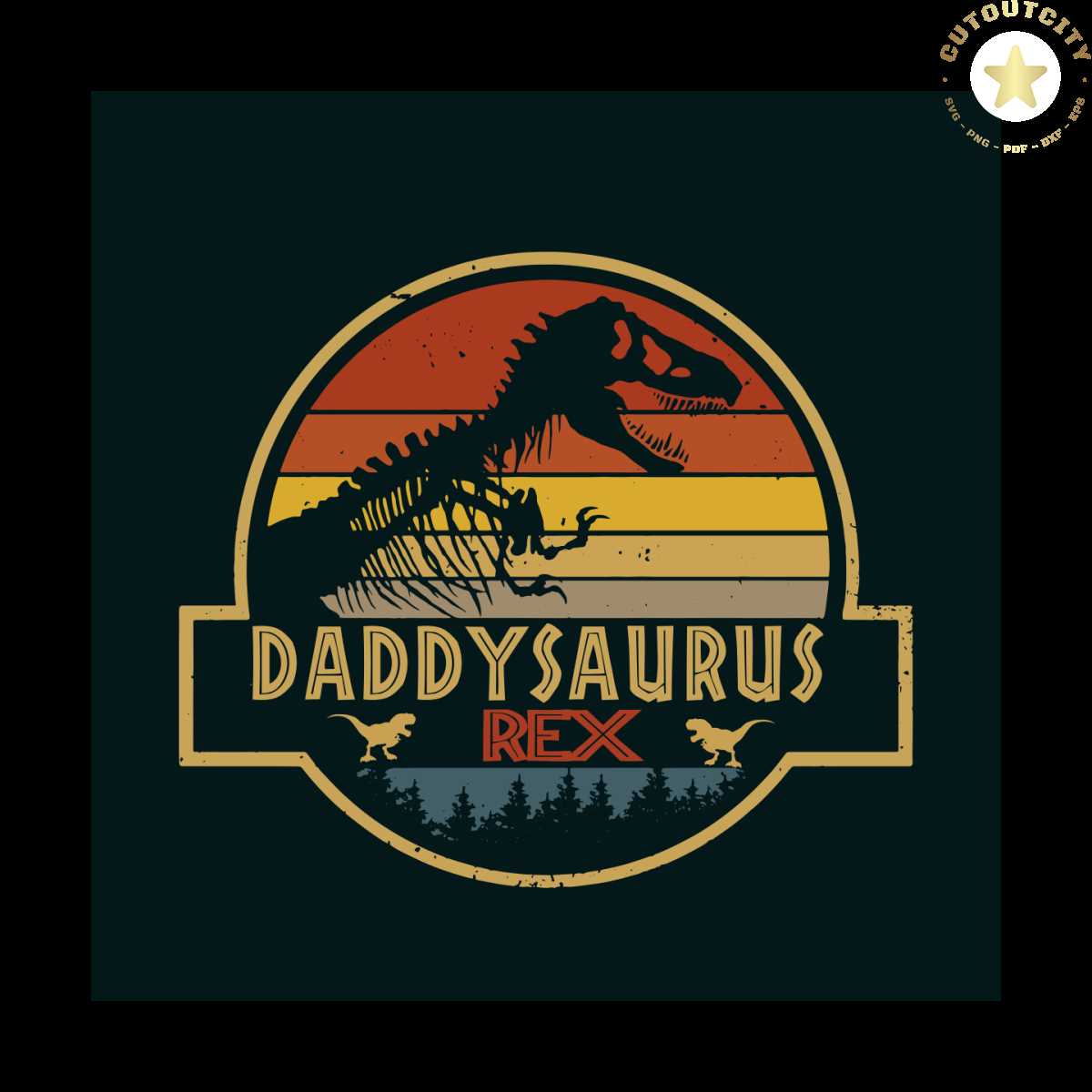Daddysaurus Rex Silhouette Vintage Svg, Fathers Day Svg, Tre | Inspire ...