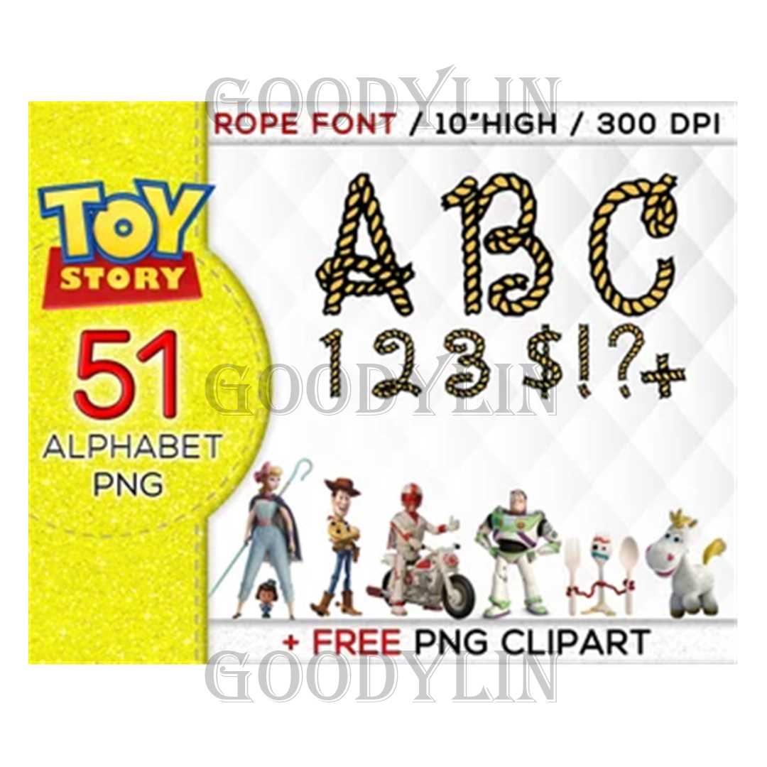 Toy Story Rope Font Alphabet Png, Toy Story Rope Png, Toy St - Inspire ...