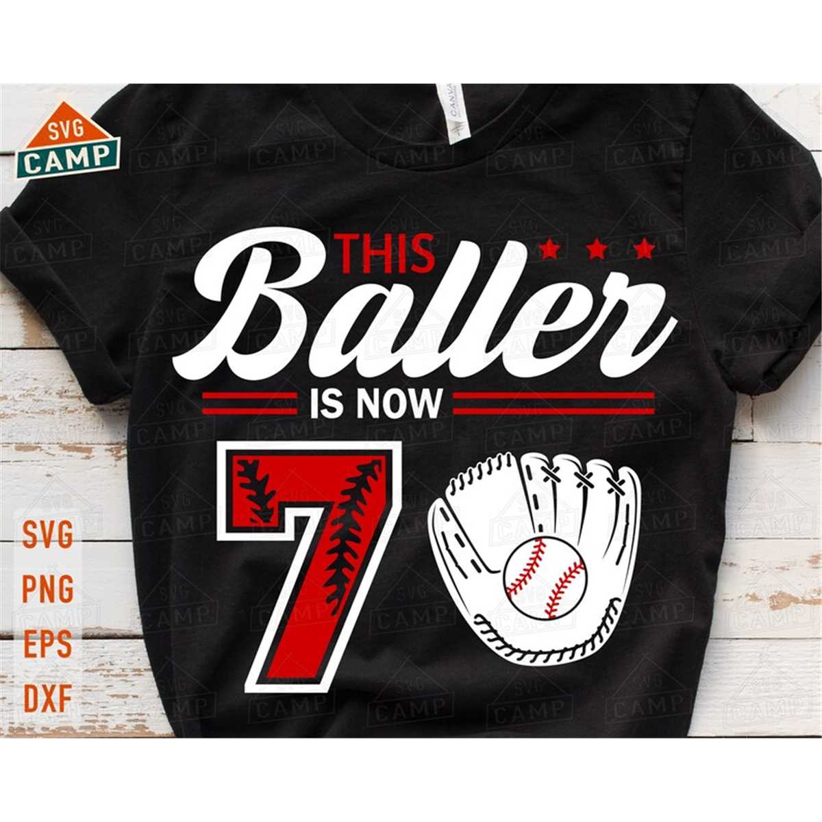 This Baller is Now 7 Svg, Baseball Birthday Svg, 7th Birthda | Inspire ...