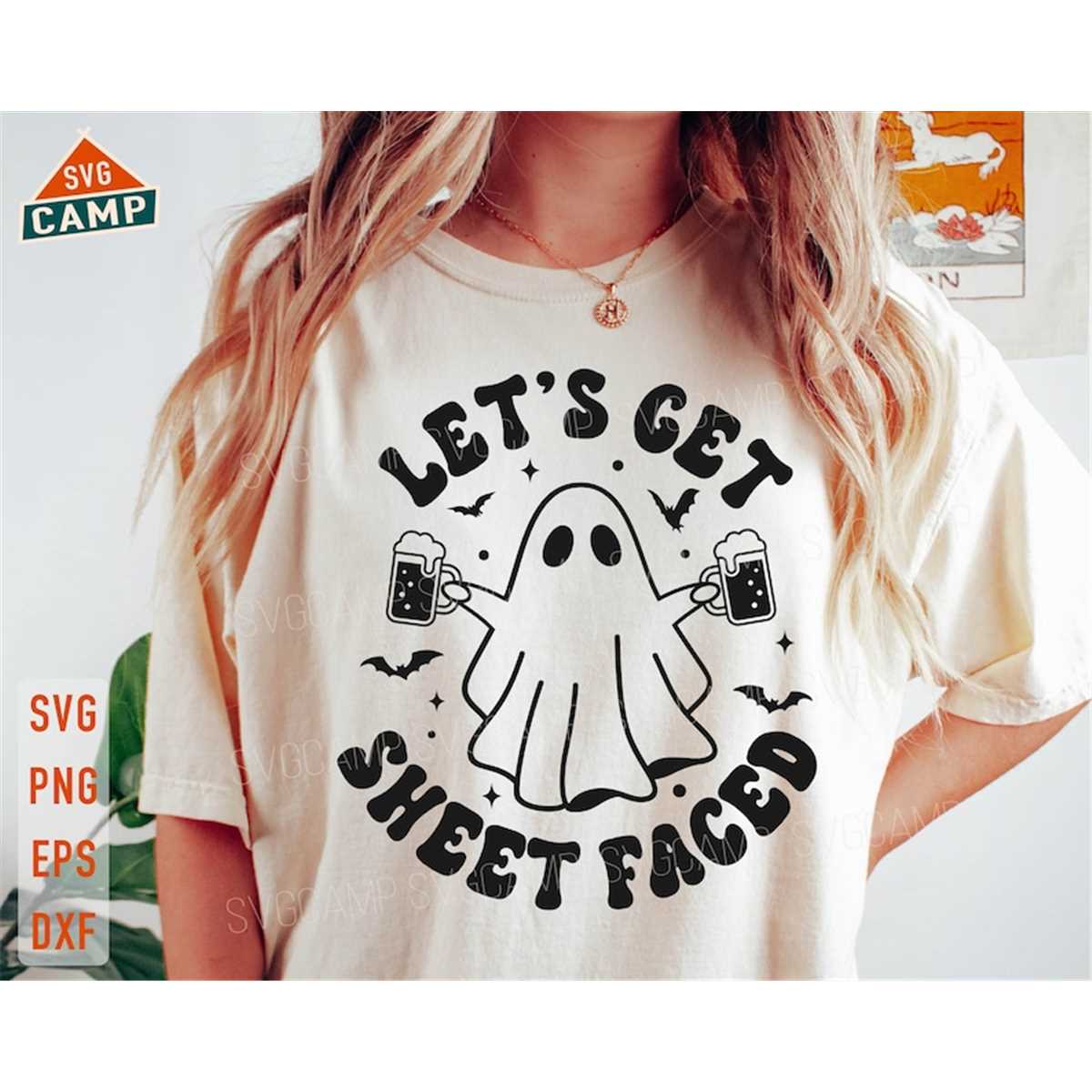 Let's get Sheet Faced Svg, Halloween Ghost Svg, Funny Hallow - Inspire ...