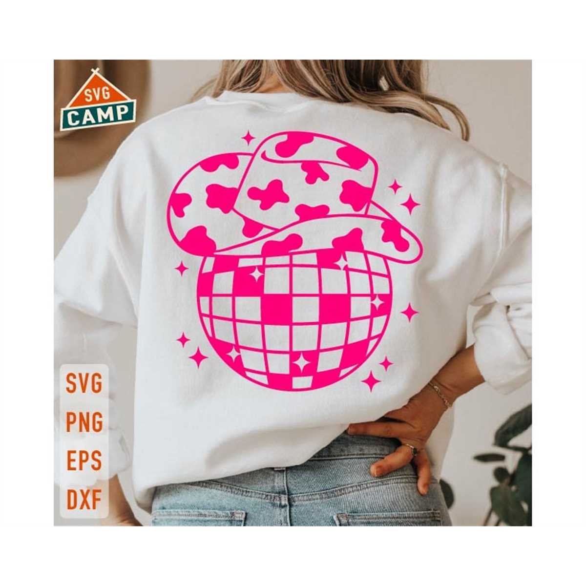 Disco Cowgirl Svg, Disco Ball Svg, Cowboy Hat Svg, Let's Go | Inspire ...