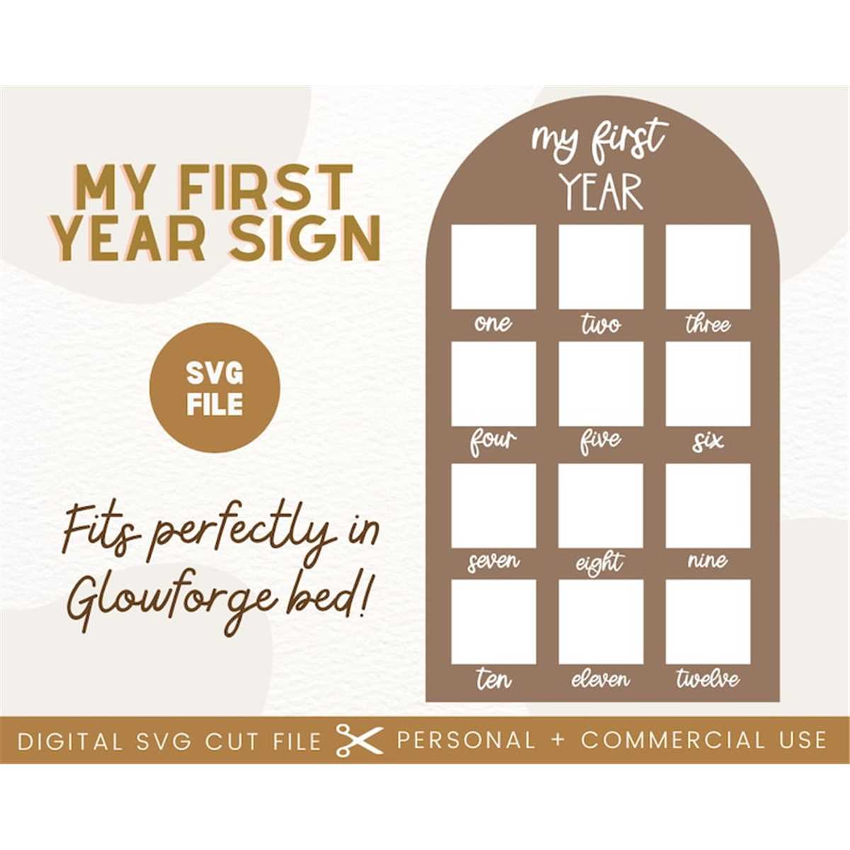 My First Year Sign SVG | Baby Milestone Sign SVG | 12 Months | Inspire ...