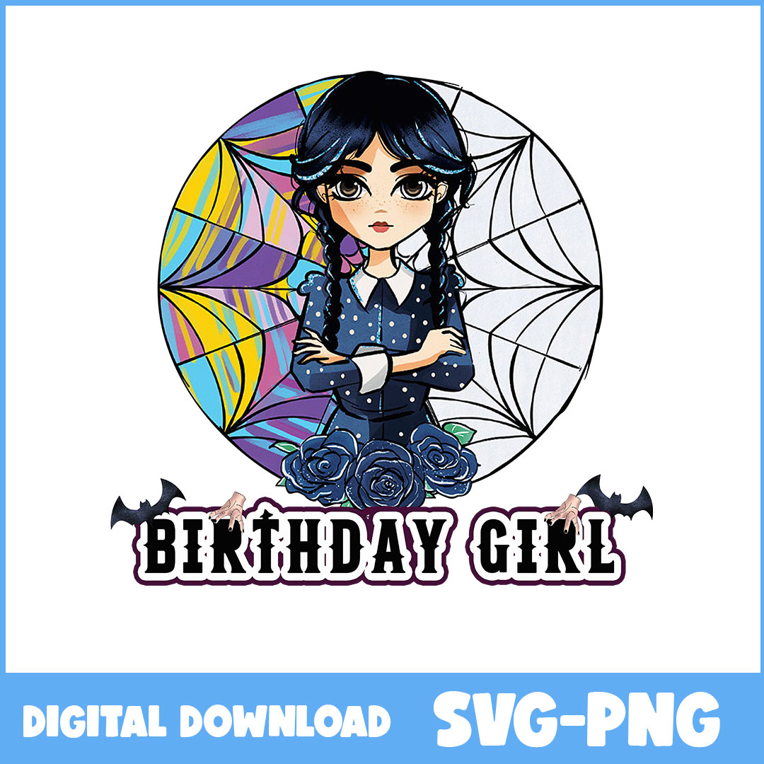 Chibi Wednesday Svg, Wednesday Birthday Svg, Birthday Girl S | Inspire ...