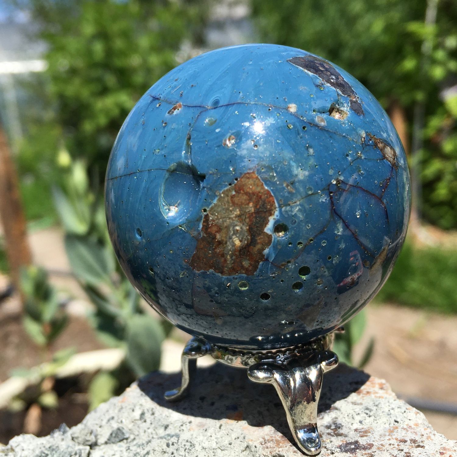 Tengizite Sphere 53 mm Shaitanite Blue Stone Dragon Glass | Inspire Uplift