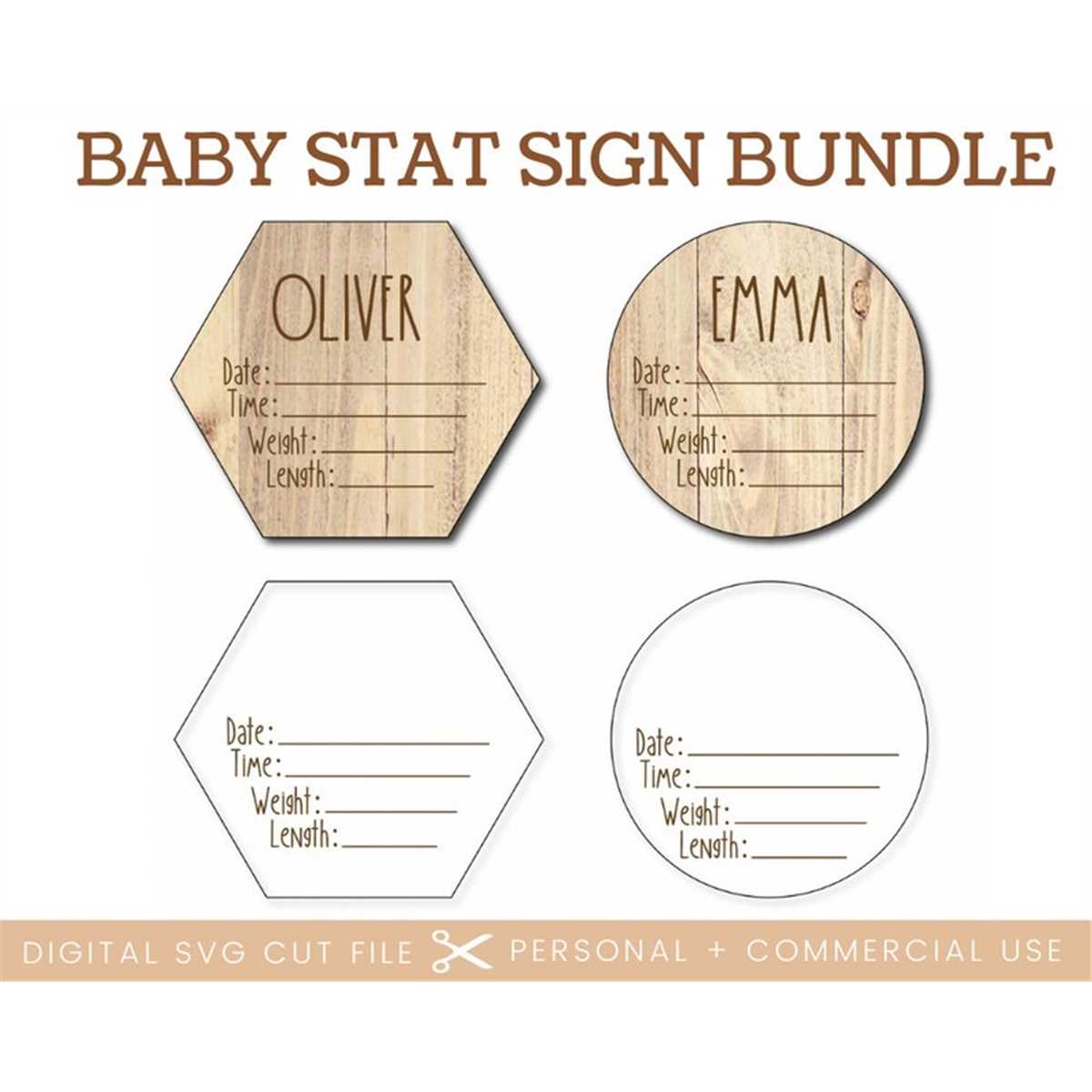 Hello World Baby Sign SVG | Baby Stat Name Sign SVG PNG Glow - Inspire ...