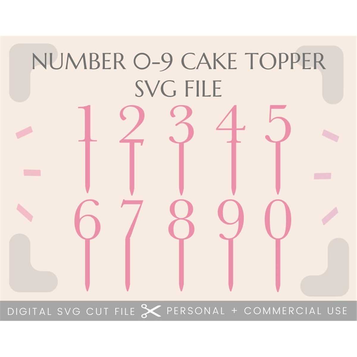 Happy Birthday Number Cake Topper SVG | Glowforge Cake Toppe - Inspire ...