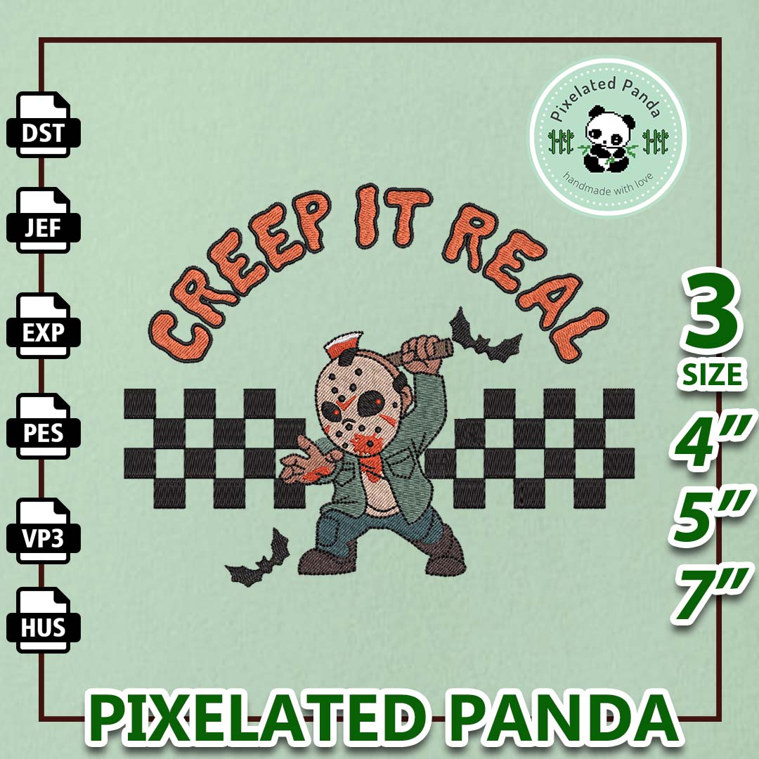 Creep It Real Embroidery Design, Pumpkin Embroidery Design, | Inspire ...