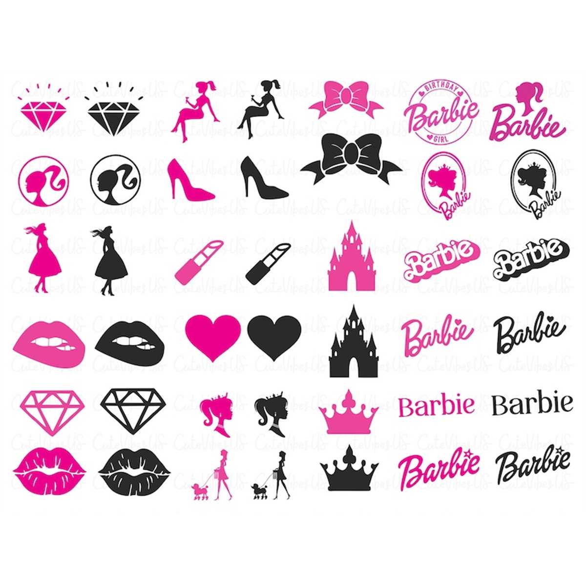 Barb Svg Bundle , SVG, Princess Silhouette, pink doll Svg, G | Inspire ...