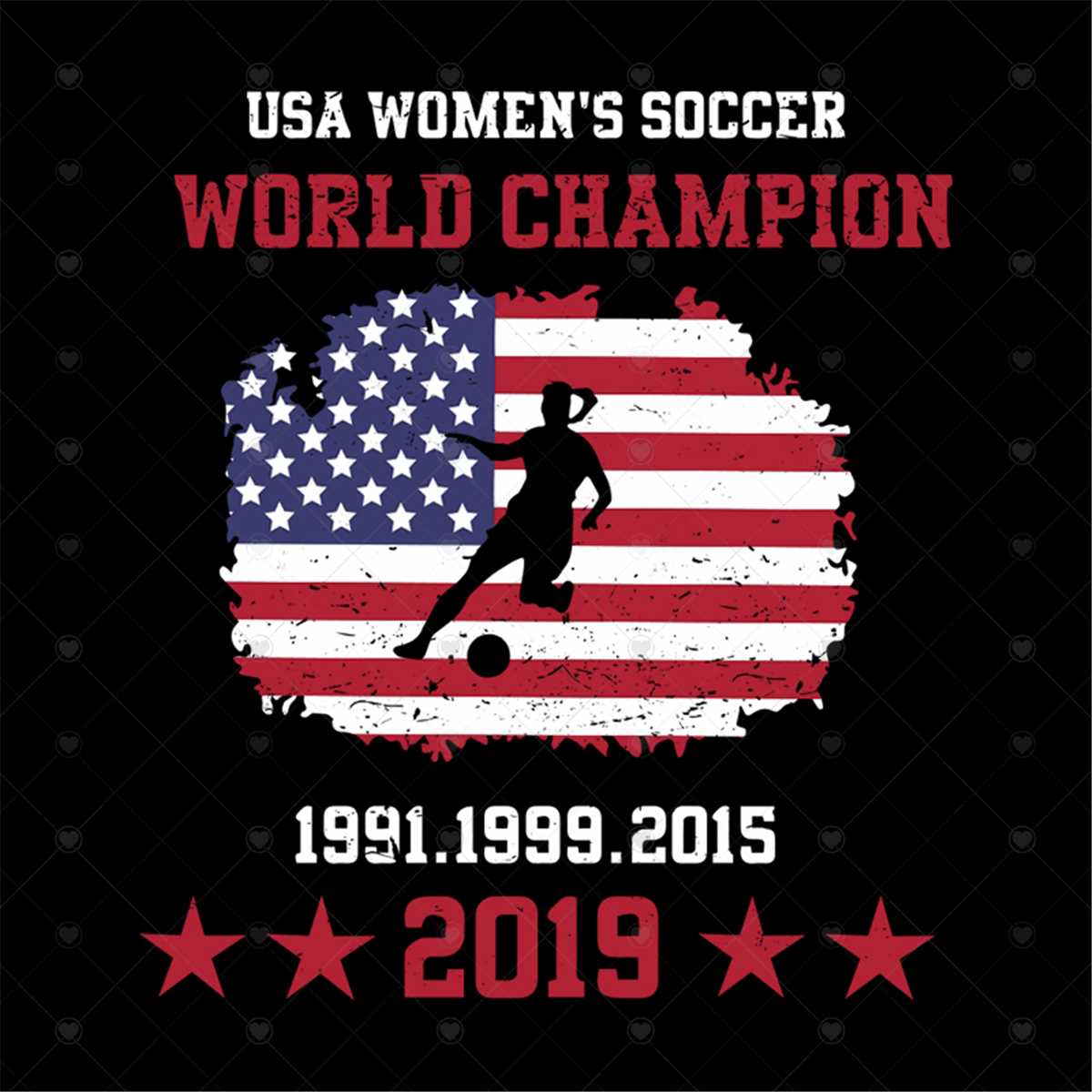 Vintage USA Women's Soccer Svg, World Champion 2019 with 4 S | Inspire ...