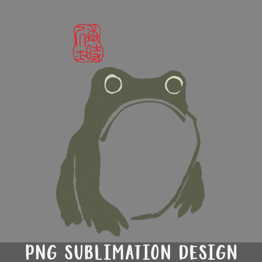 Matsumoto Hoji woodblock print Grumpy frog toad PNG Download | Inspire ...