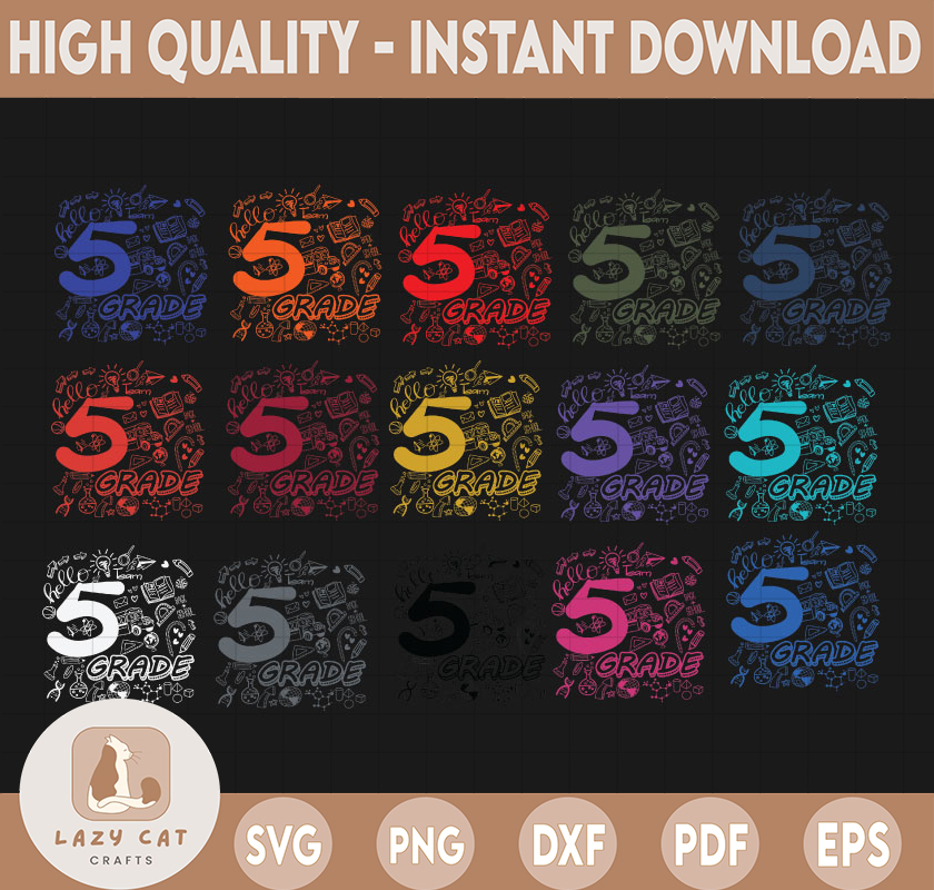 5th grade svg bundle, fifth grade svg, Hello 5th Grade Svg, - Inspire ...