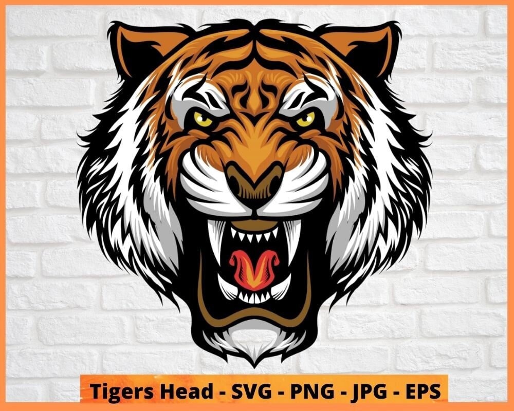 Tigers Head Svg, Tiger Clipart, Tiger Head Svg, Tigers Svg, | Inspire ...
