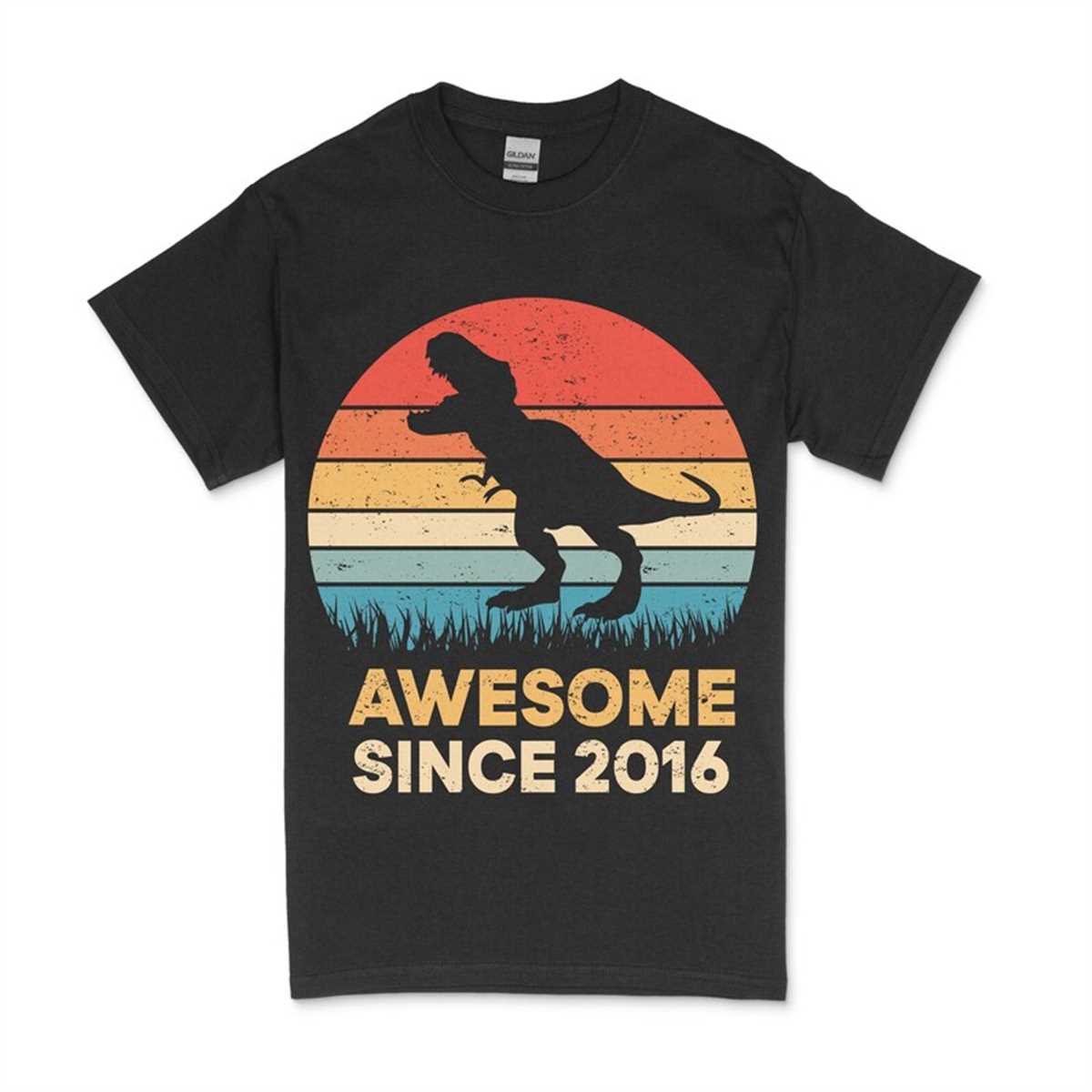 Kids T- Rex Awesome Since 2016 Svg File For Cricut & Png Su | Inspire ...