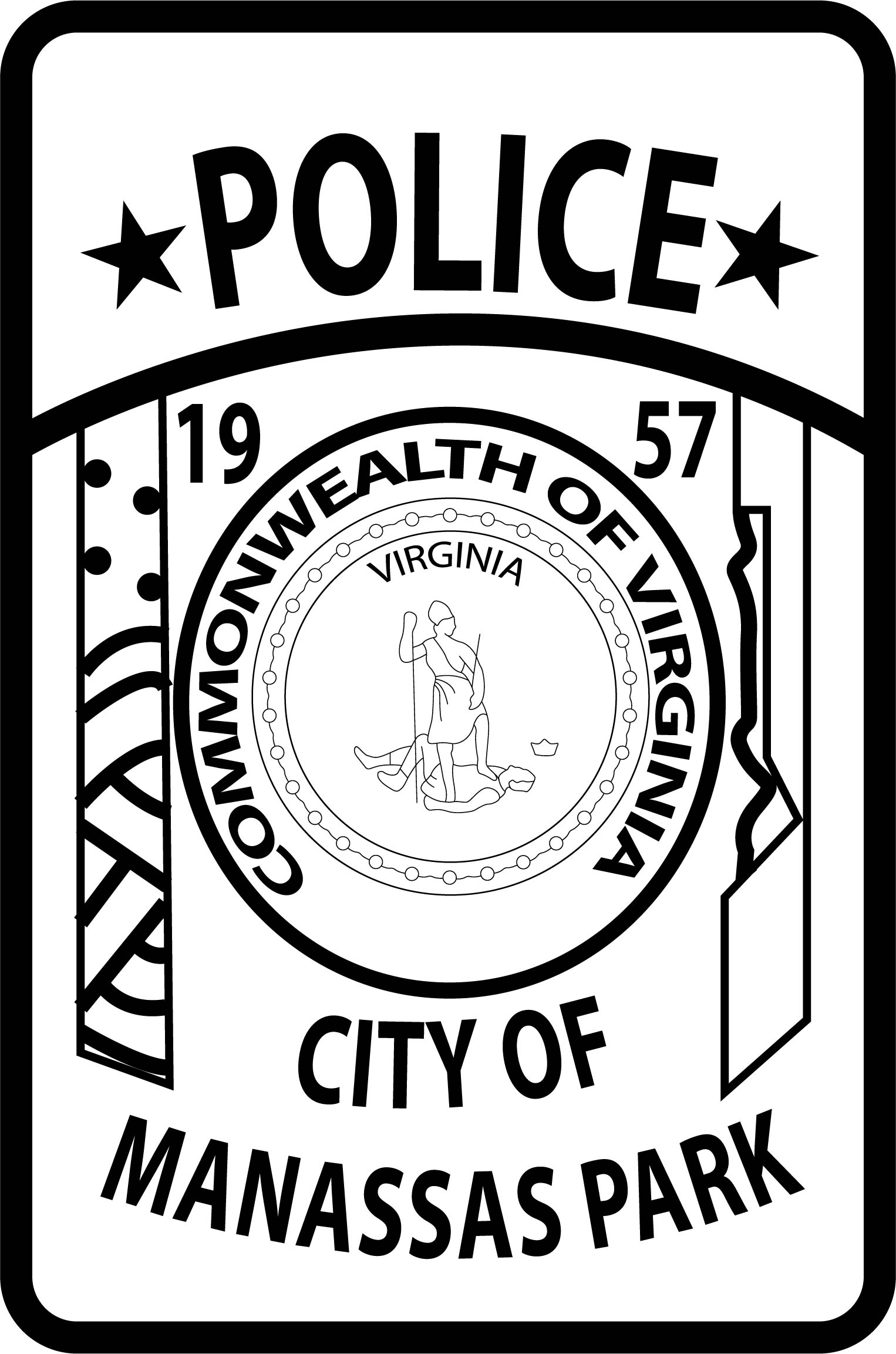 Manassas Park Police Patch LINE ART VECTOR FILE cnc engravin - Inspire ...