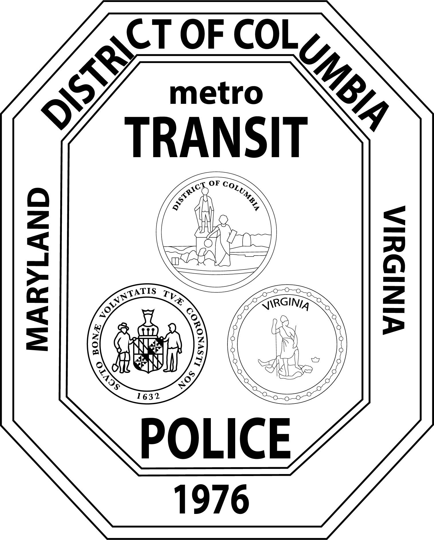 Emblem of the Metro Transit Police Department line art vecto | Inspire ...