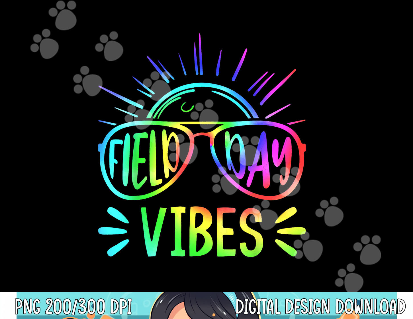 FIELD DAY VIBES 2023 Teacher Kids Groovy Tie Dye Hippie png - Inspire ...