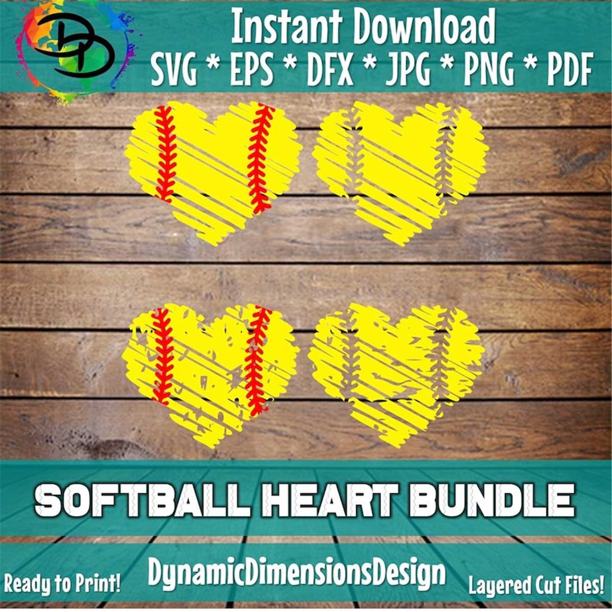 Softball Heart SVG, Softball svg, Softball Sublimation, Soft | Inspire ...