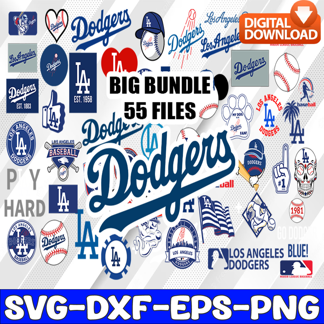 Bundle 55 Files LA Dodgers Baseball Team SVG, LA Dodgers Svg | Inspire ...