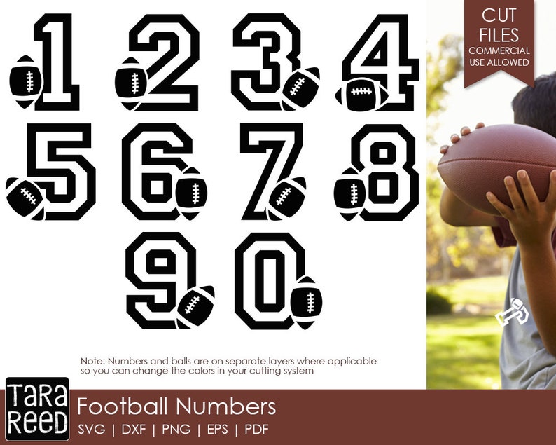 Football Numbers - Football SVG and Cut Files for Crafters | Inspire Uplift