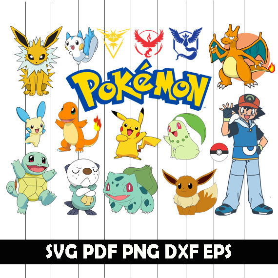 Pokemon Clipart, Pokemon Svg, Pokemon Svg Bundle, Pokemon pn | Inspire ...