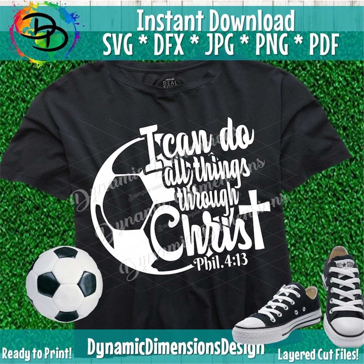 Soccer SVG, Mom Svg, Do all things through Christ, Soccer Li | Inspire ...