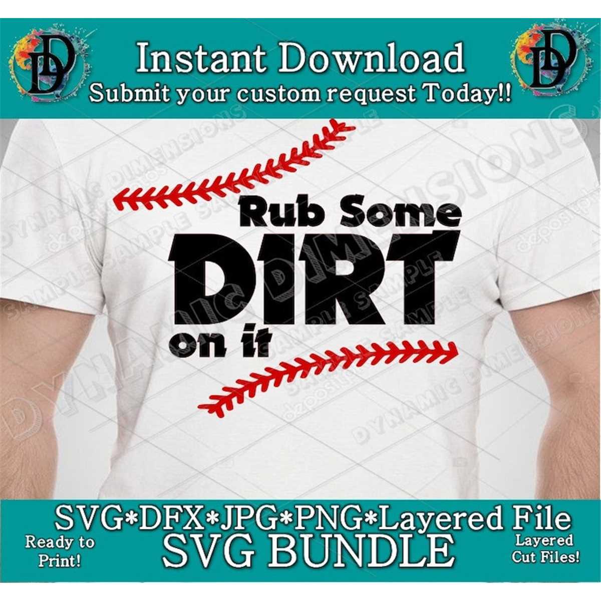 Baseball svg, Rub Some Dirt On It SVG, Baseball threads svg, | Inspire ...